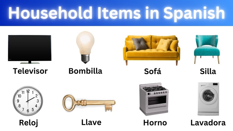 80 Household Items in Spanish with pictures | Artículos de hogar https ...
